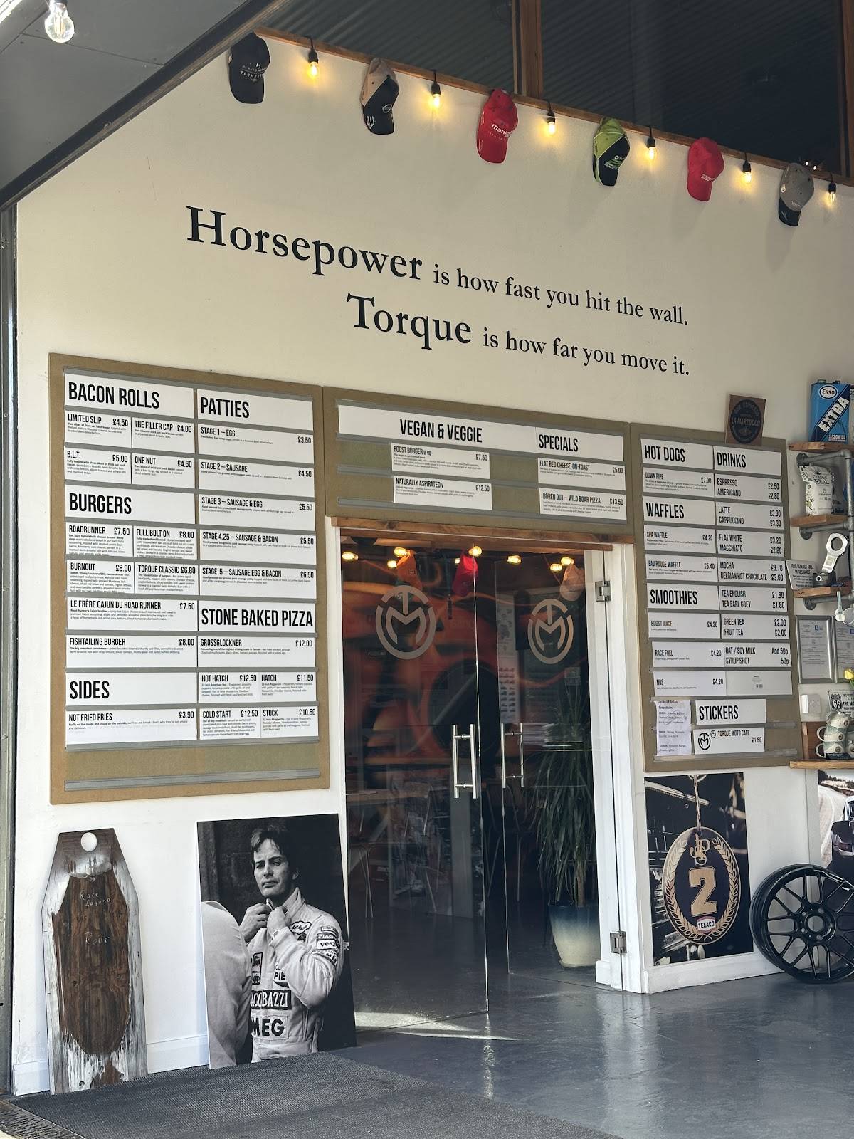 Menu at Torque Moto Cafe, Horsham