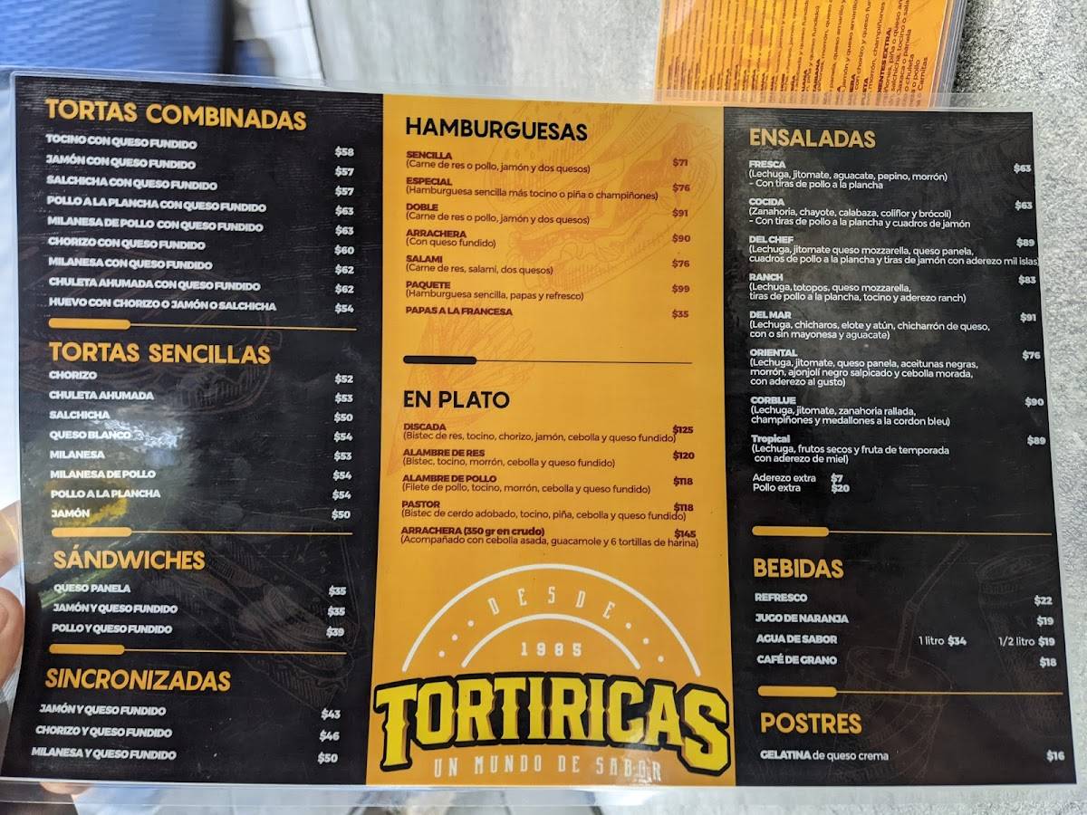 Carta del restaurante Torti-Ricas, Santiago del Querétaro, Calle Luis M ...