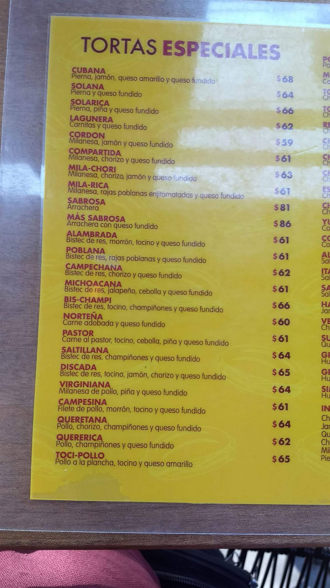 Carta del restaurante Torti-Ricas, Santiago del Querétaro, Calle Luis M ...