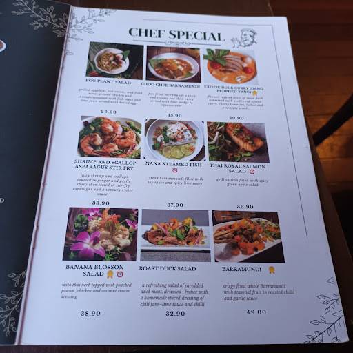 Menu at Tram Thai restaurant, Westmead