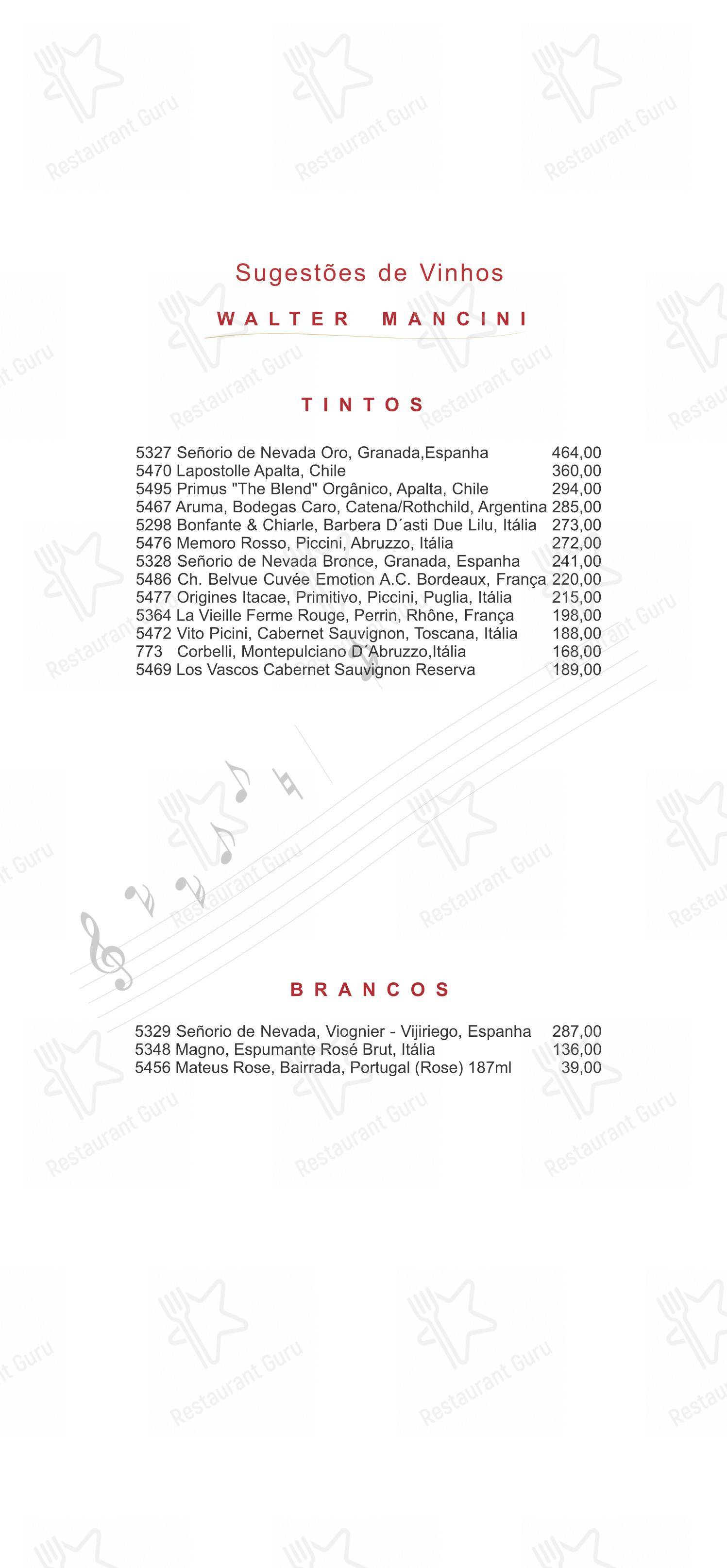 Menu em Famiglia Mancini Trattoria restaurante, São Paulo, Rua Avanhandava