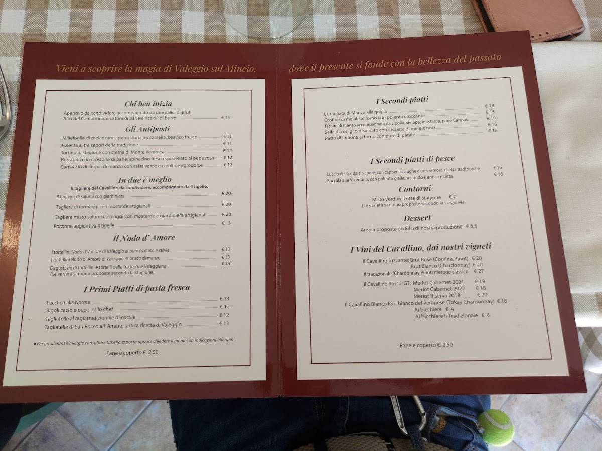 Menu da Trattoria Il Cavallino ristorante, Valeggio Sul Mincio