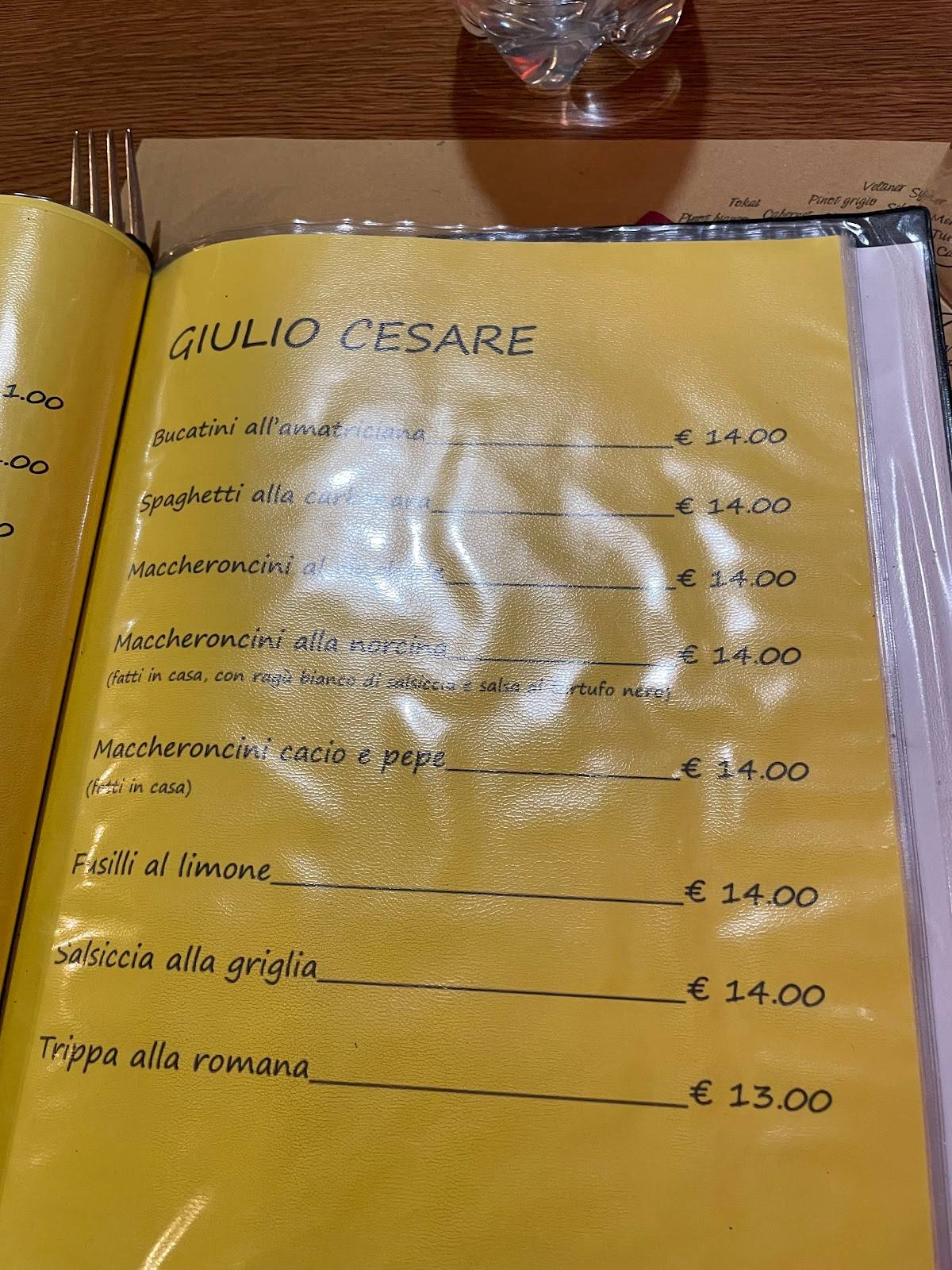 Menu da Trattoria Romana La Lupa ristorante, Nerviano