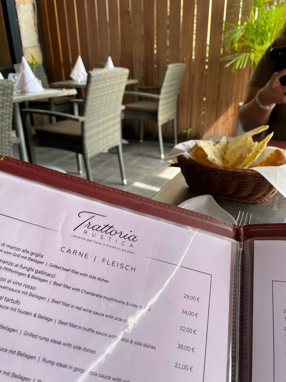 Menu at Trattoria Rustica restaurant, Frankfurt, Mainzer Landstraße 434