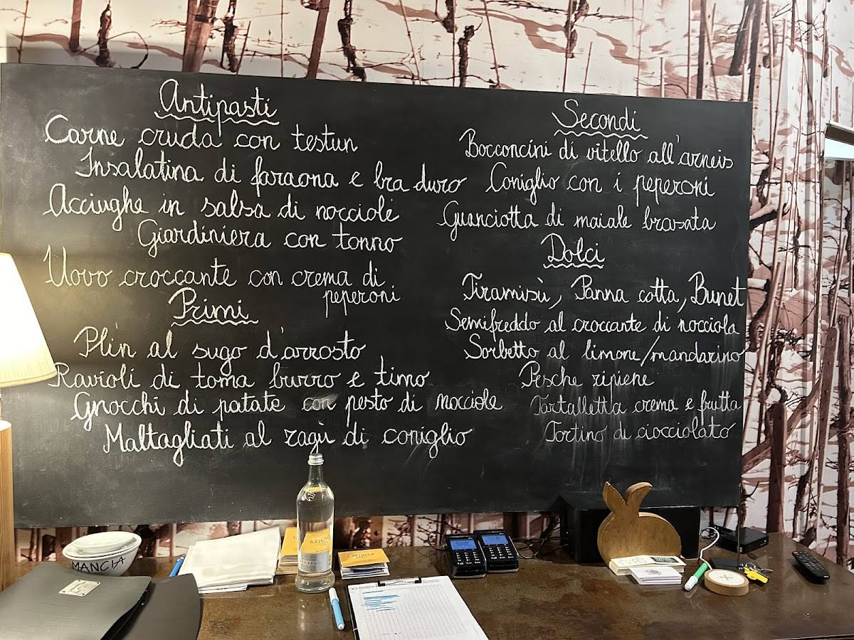 Menu da Trattoria nelle vigne ristorante, Diano d'Alba