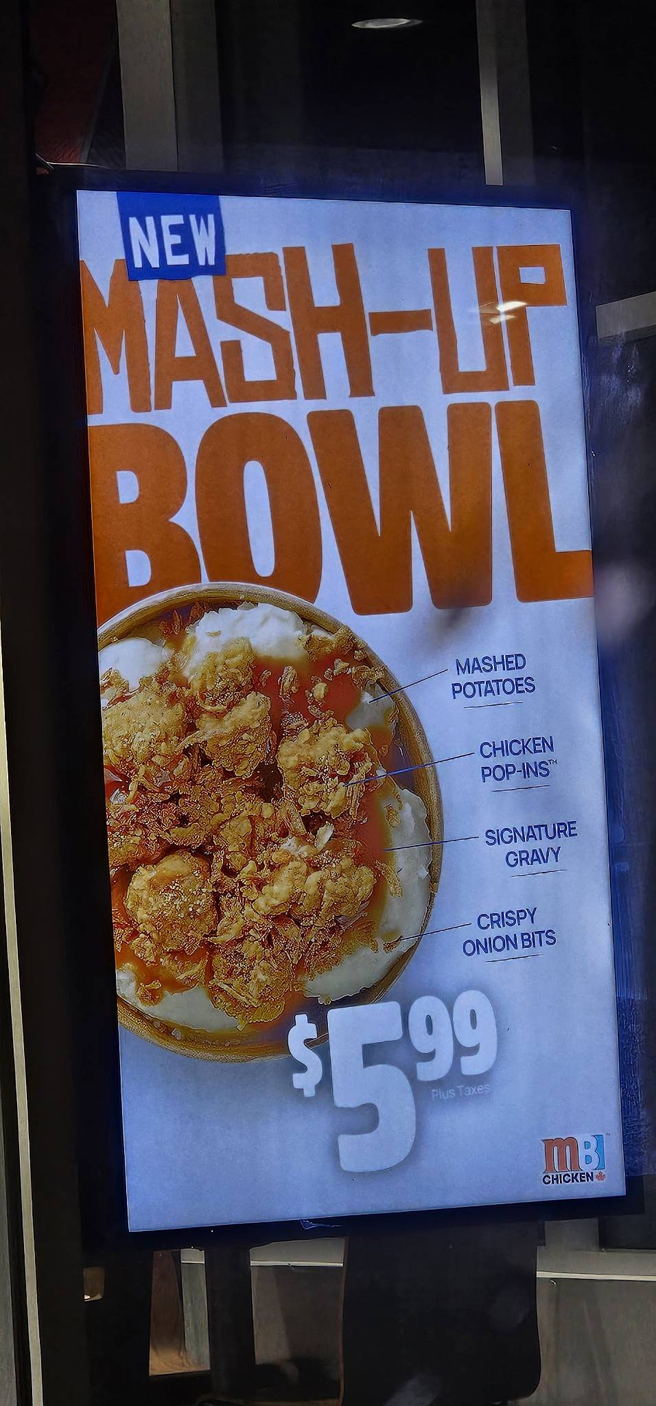 Menu at Mary Brown's Chicken restaurant, Truro