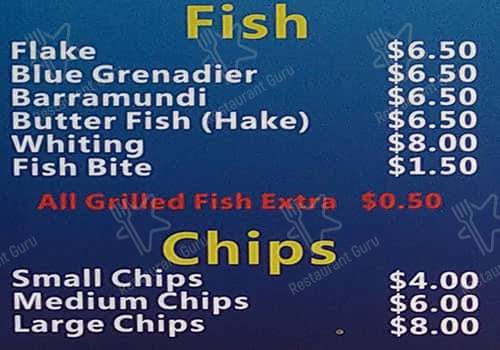 Menu at TUCKER ROAD FISH AND CHIPS fast food, Bentleigh