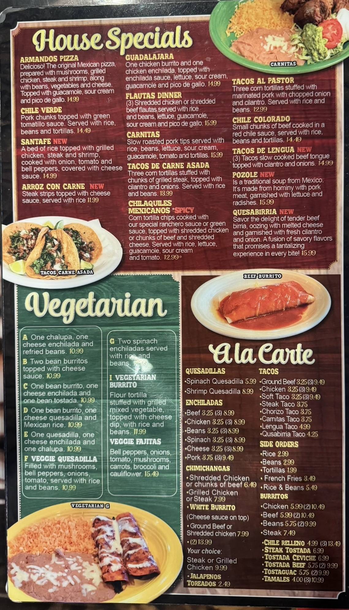 Menu at Tulum Mexican Restaurant II, Appleton