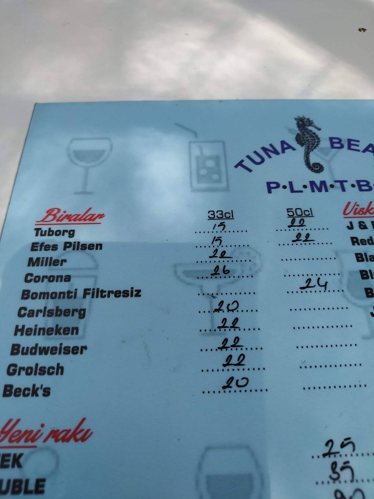 Menu at Tuna Restaurant& Bungalow Evleri, Turkey
