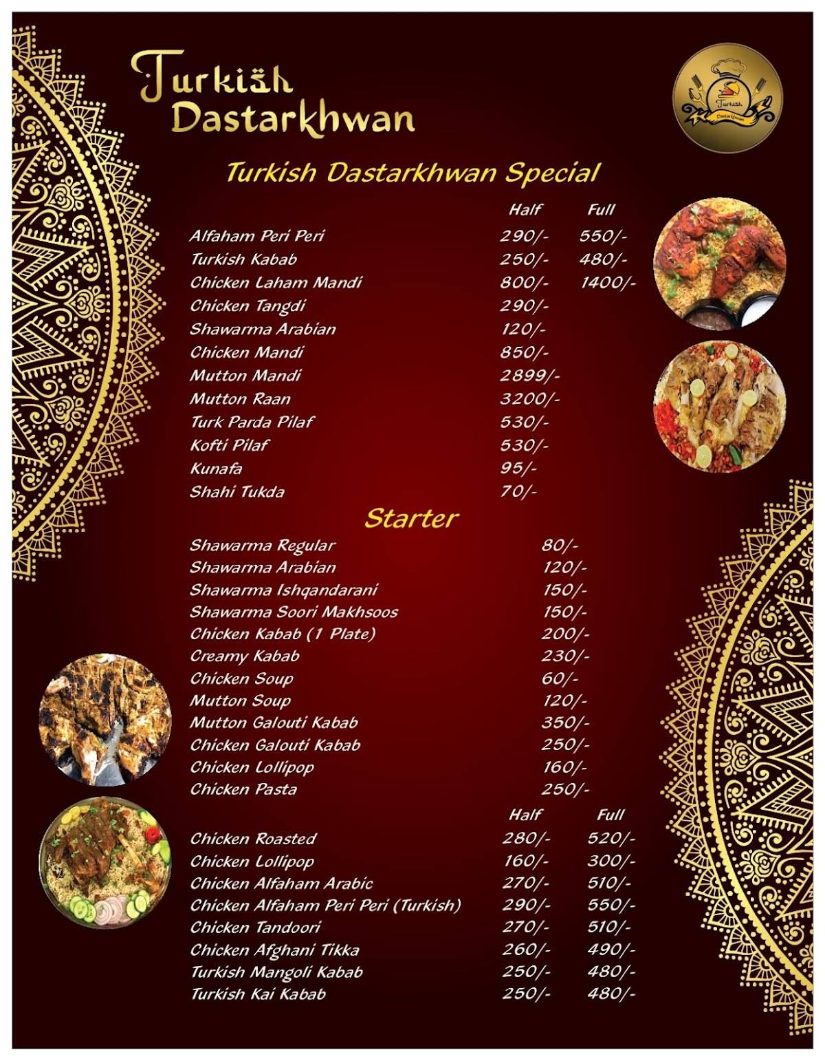 Menu at Turkish Dastarkhwan - Best Arabian Restaurant Non Veg ...