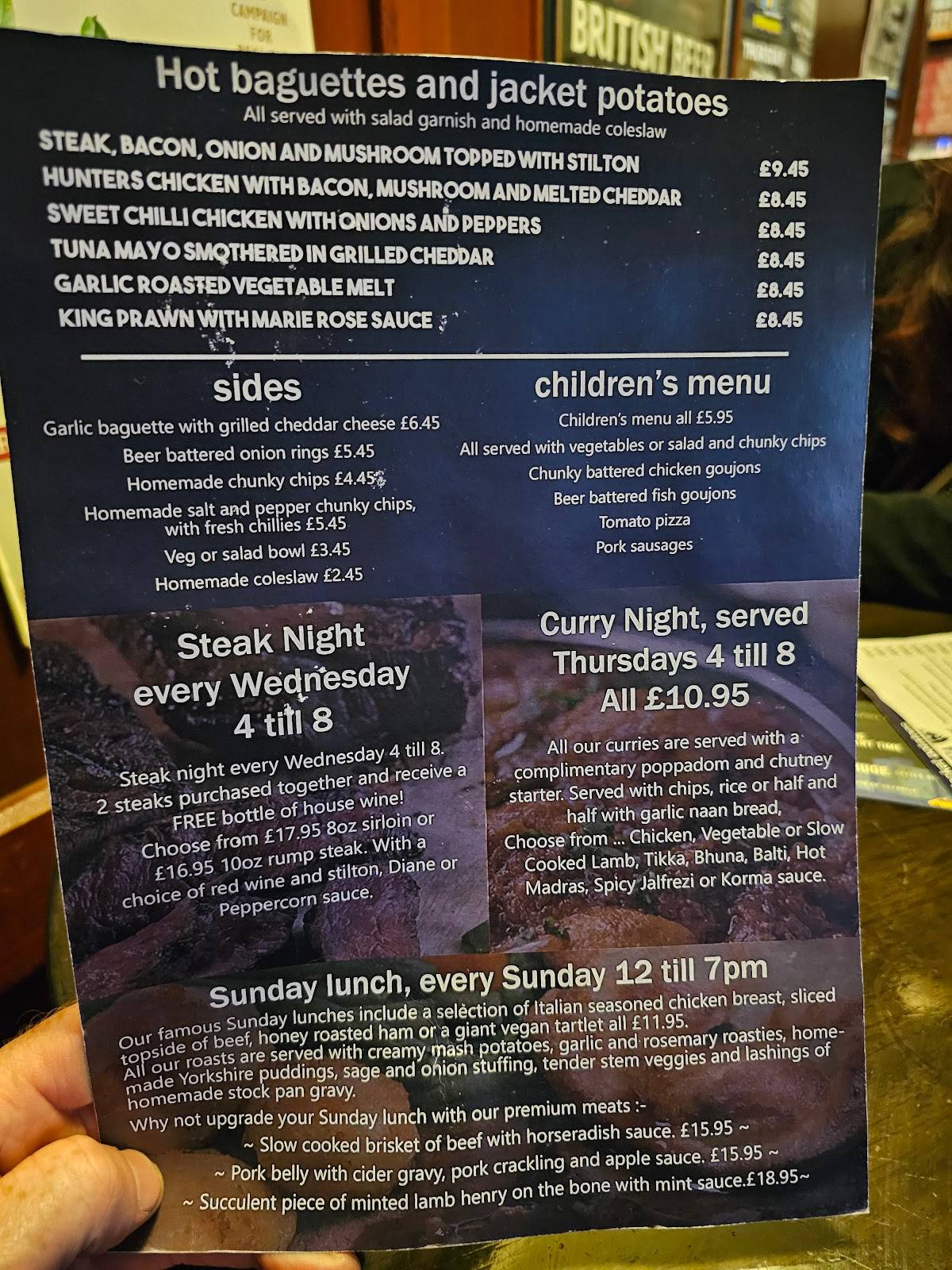 Menu at Turks Head pub & bar, St Helens