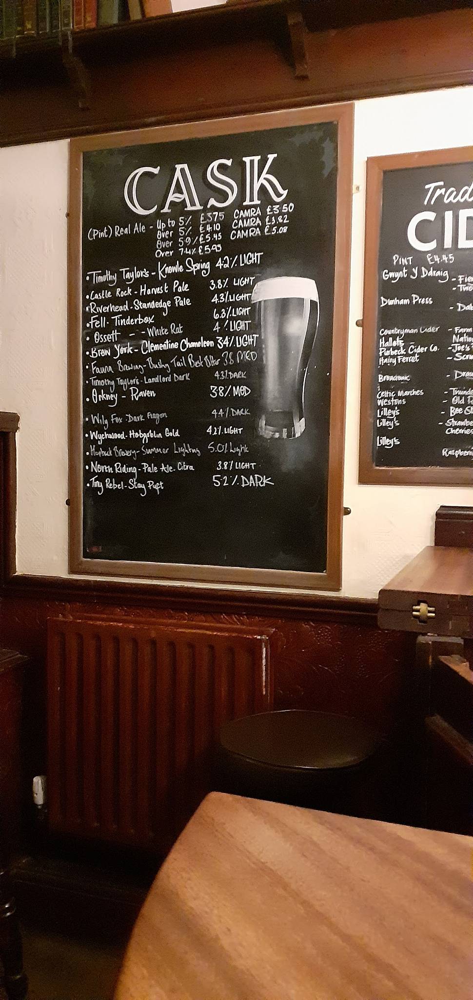 Menu at Turks Head pub & bar, St Helens