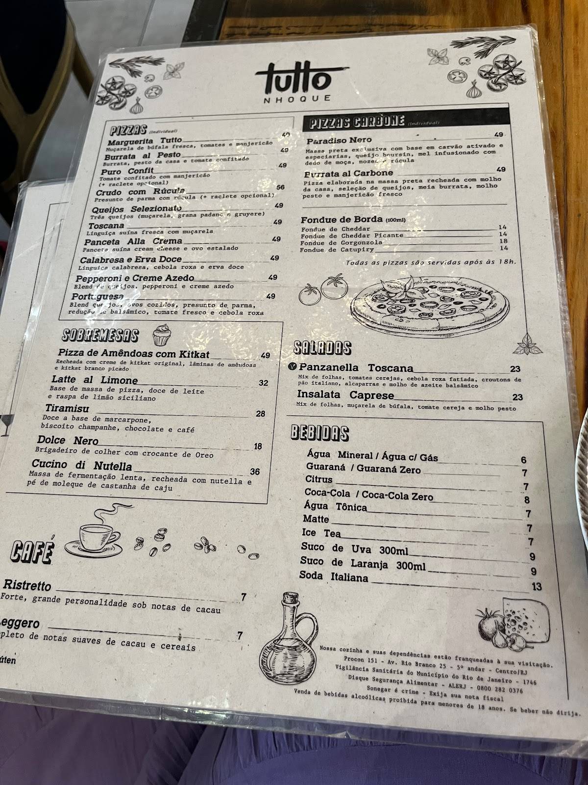 Menu em Tutto Nhoque Jardim Botânico restaurante, Rio de Janeiro, Rua ...