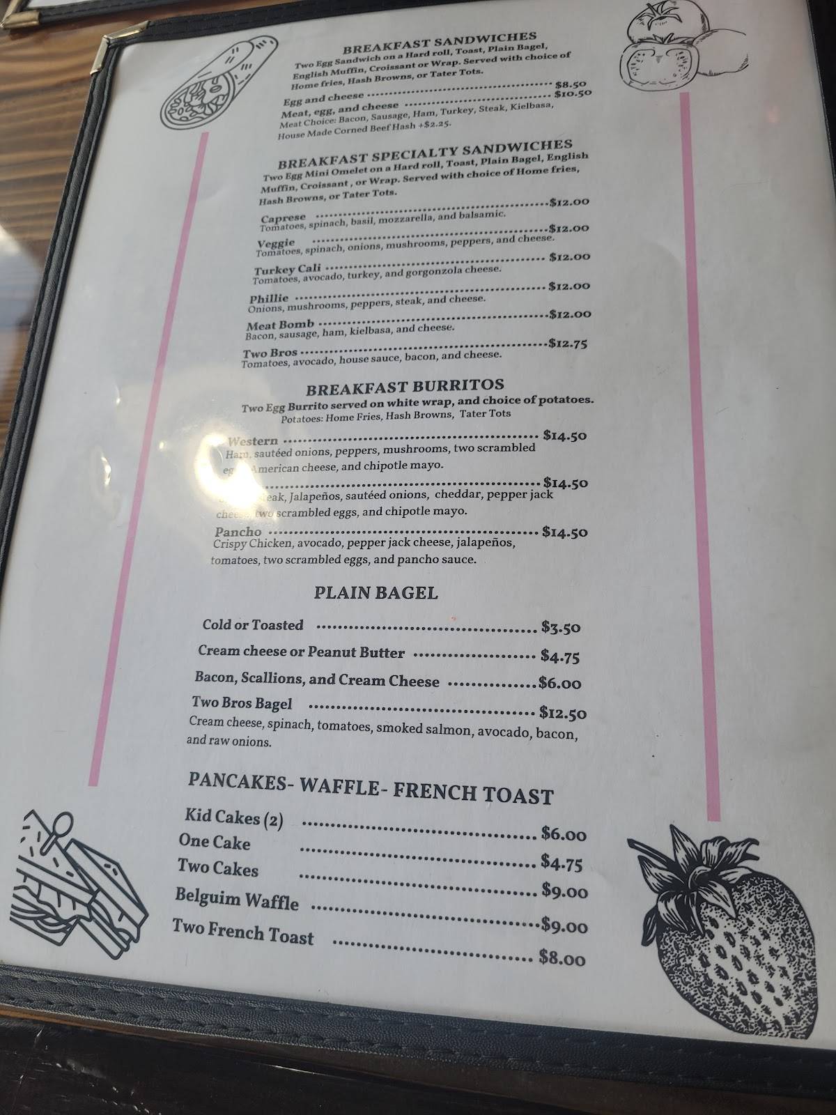 Menu at Two Brothers Cafe, East Hampton, 20 E High St
