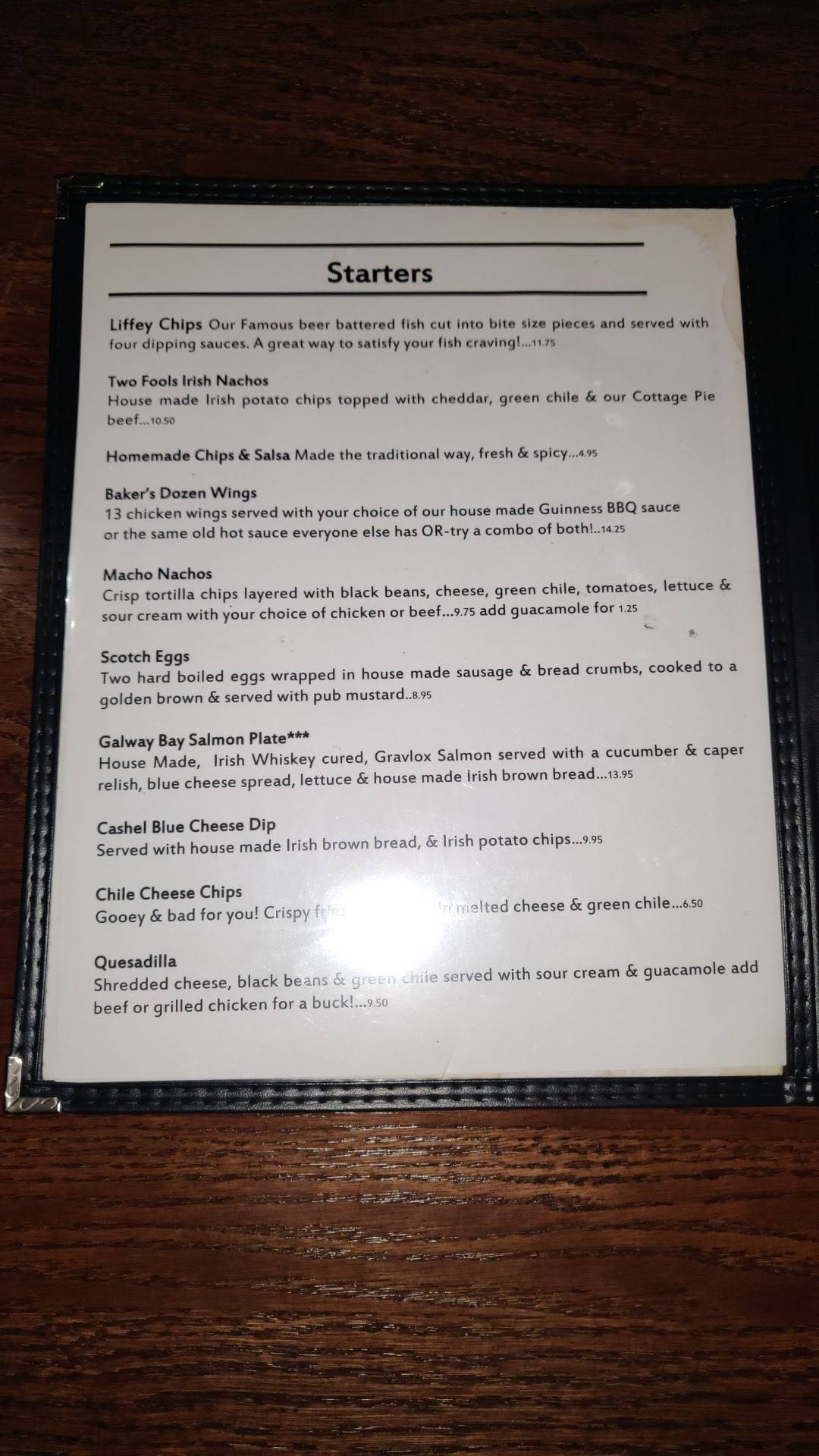 Menu at Two Fools Tavern pub & bar, Albuquerque