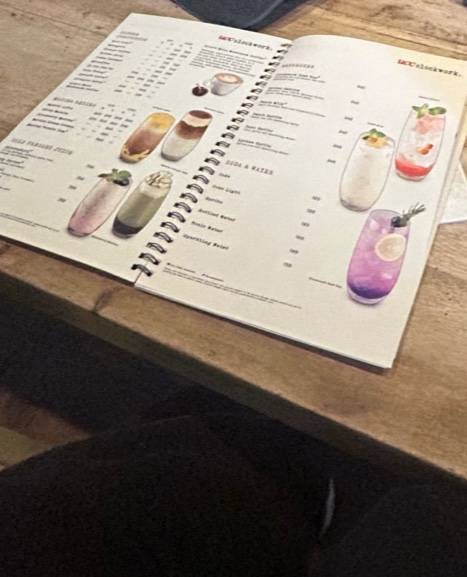 Menu at UCC 3rd Wave Clockwork cafe, Pasay