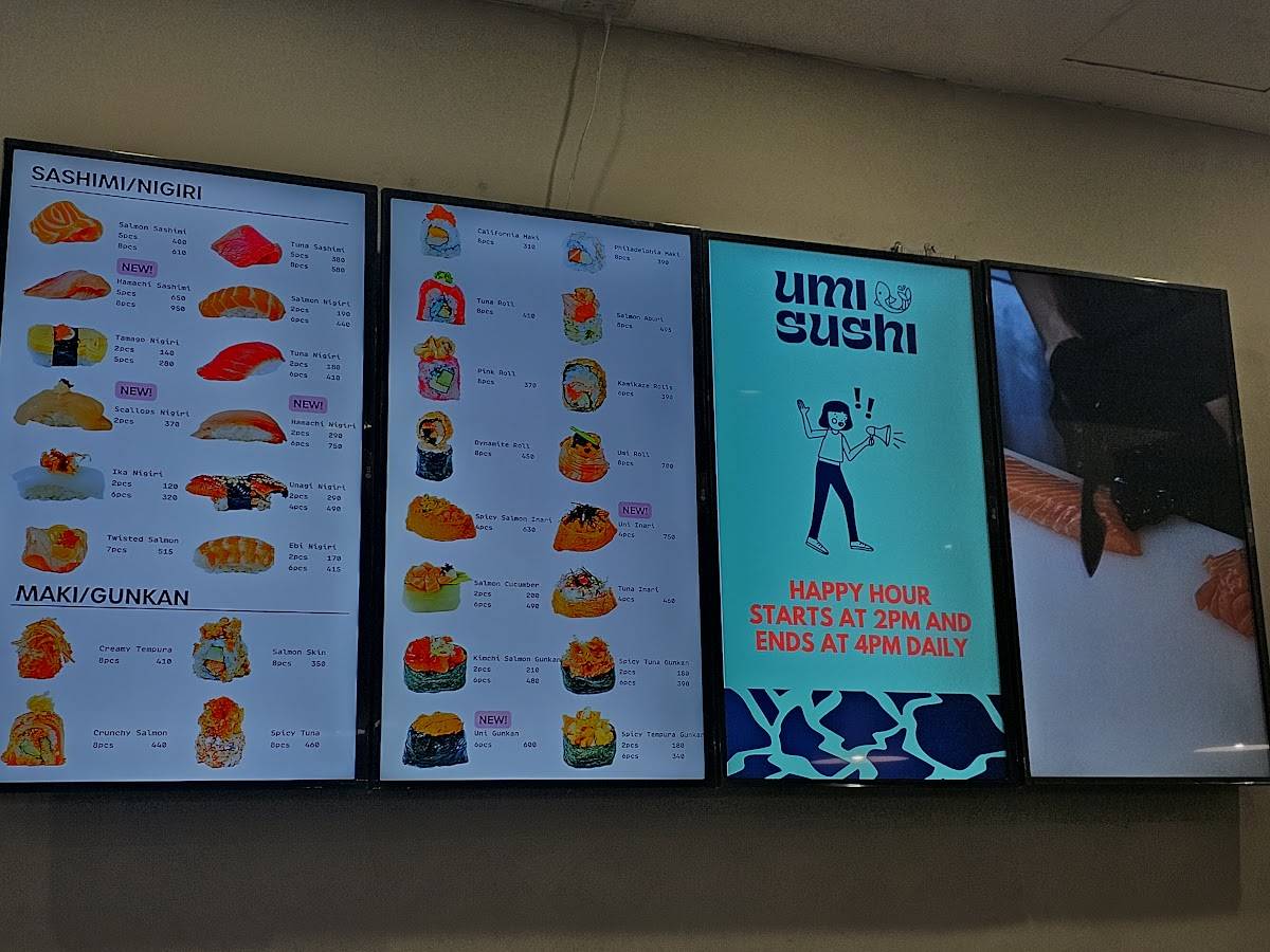 Menu at UMI Sushi Air Residences restaurant, Makati