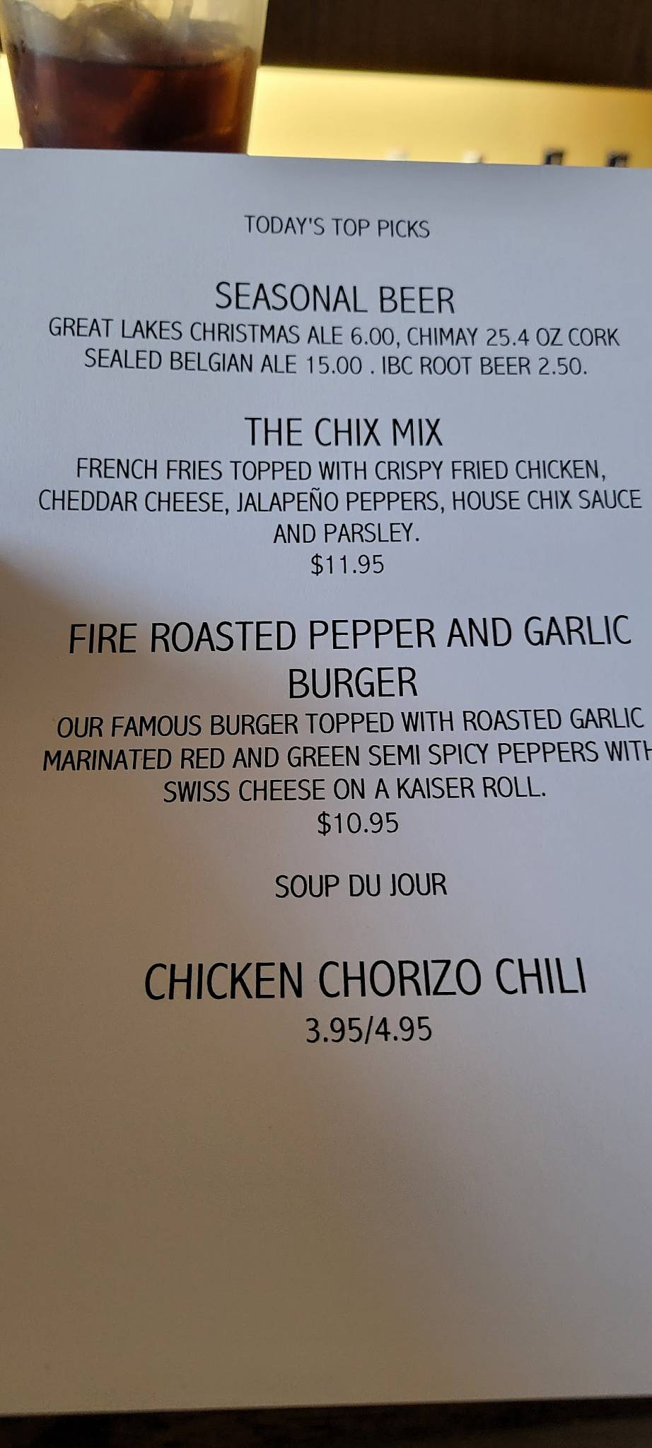 Menu at UNCLE JOHN’S PLACE restaurant, Mansfield