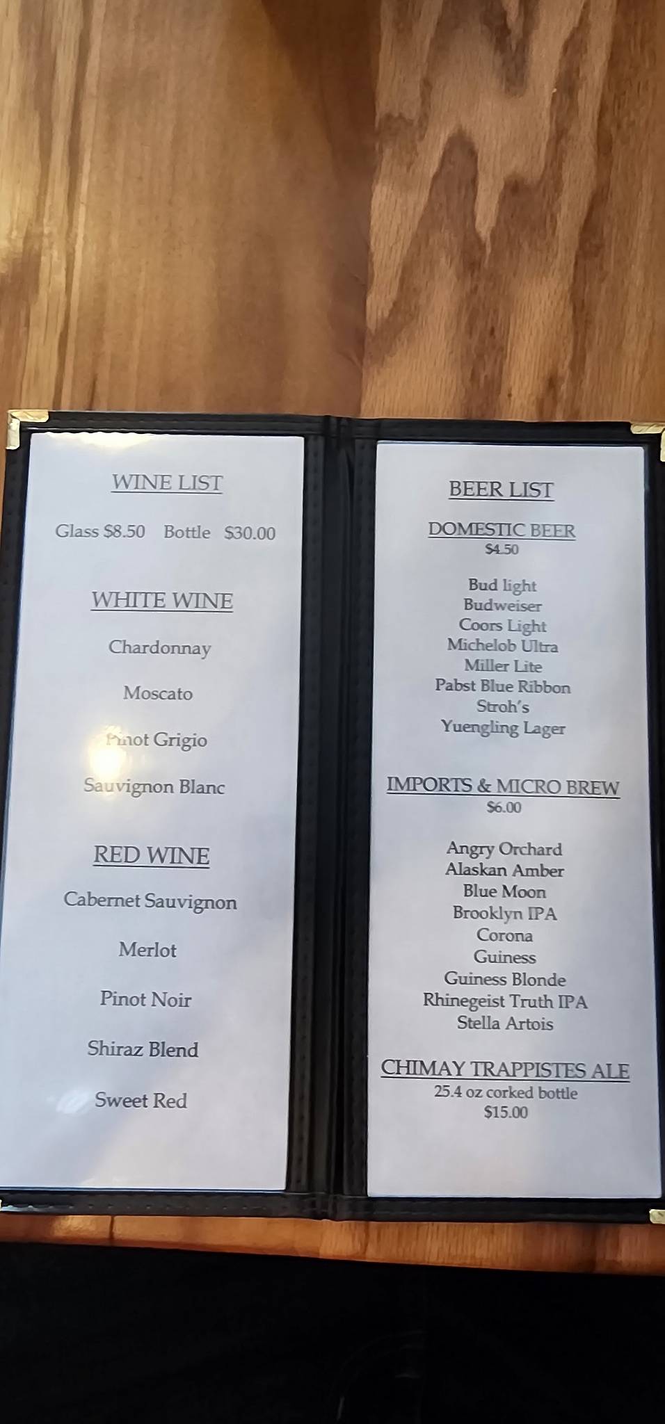 Menu at UNCLE JOHN’S PLACE restaurant, Mansfield