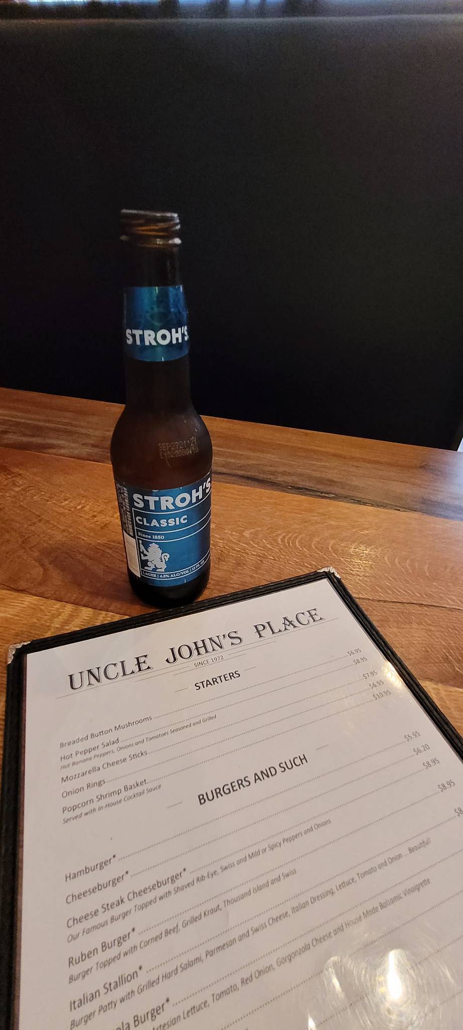 Menu at UNCLE JOHN’S PLACE restaurant, Mansfield