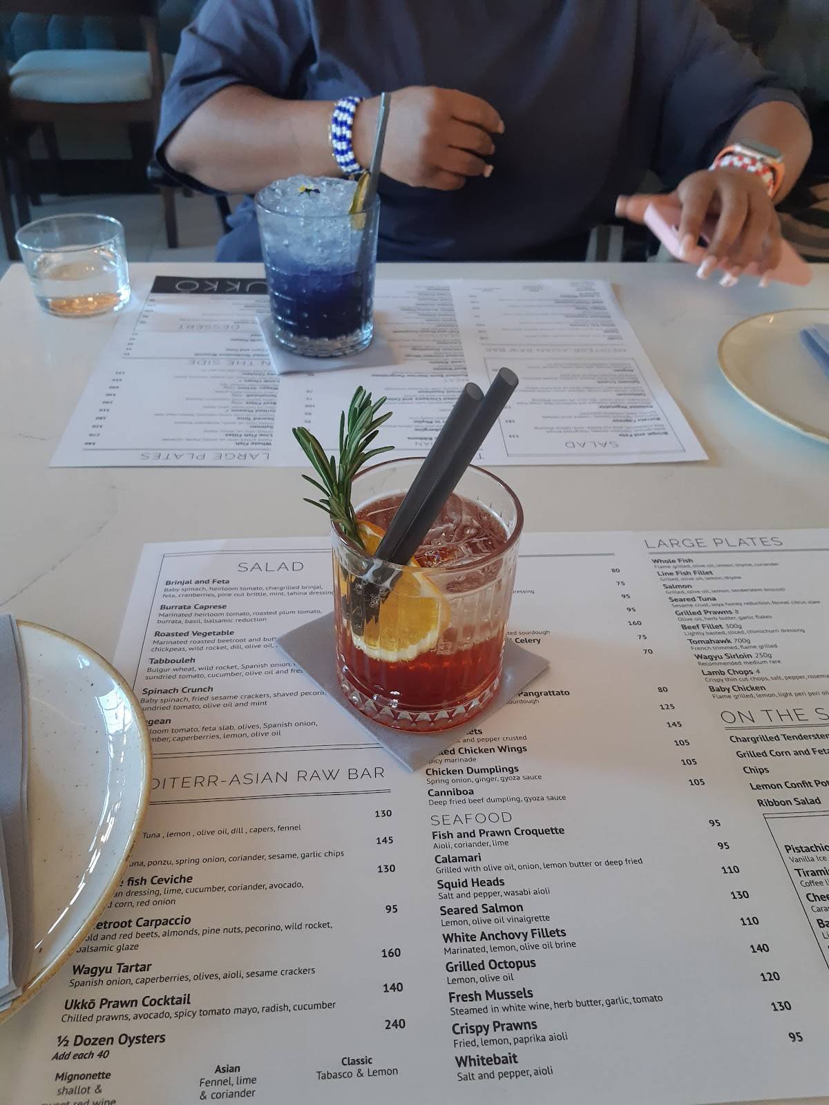 Menu at Ukko Restaurant, Sandton