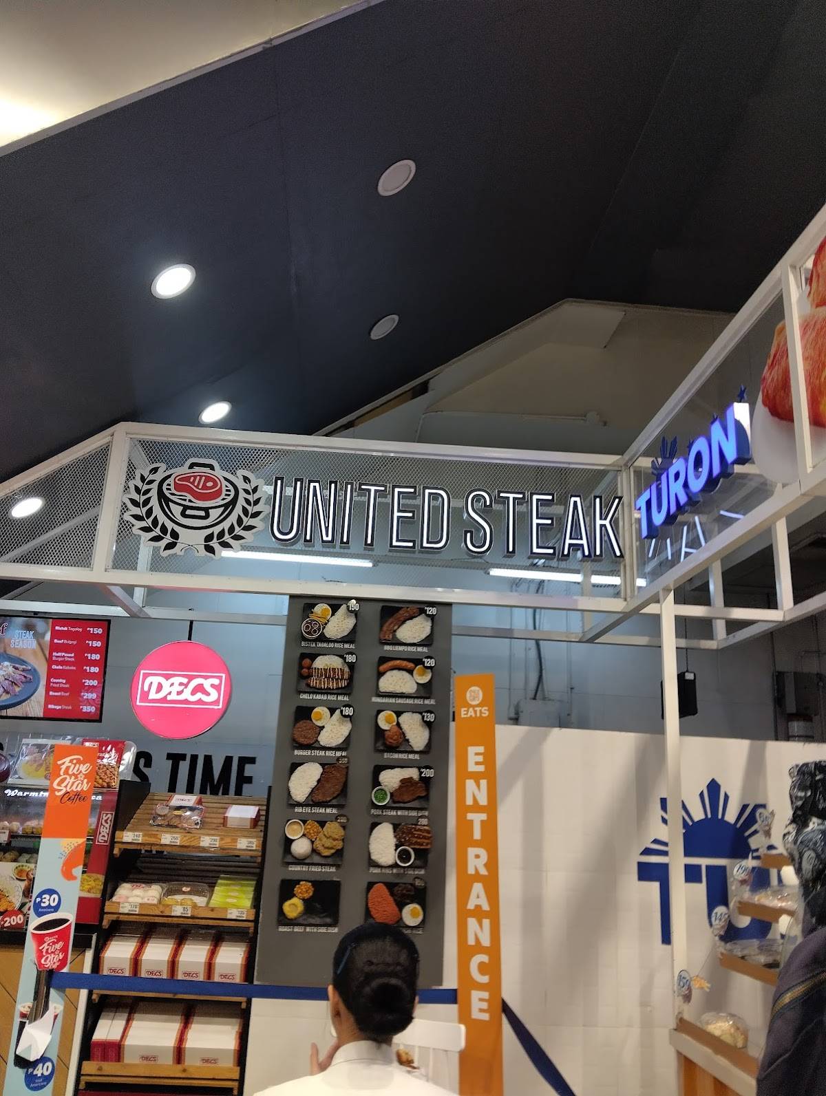 Menu at United Steak restaurant, Pasay