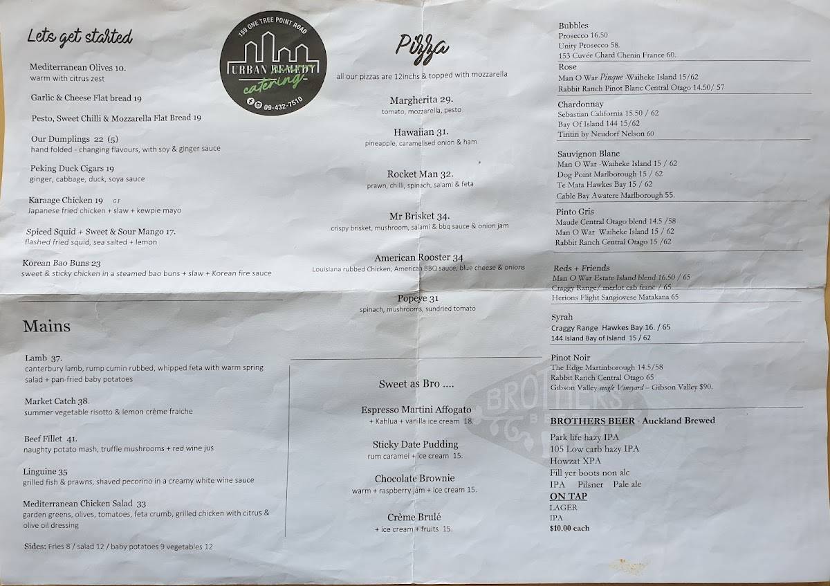 Menu at Harbour Keys Cafe & Bar, Marsden Point