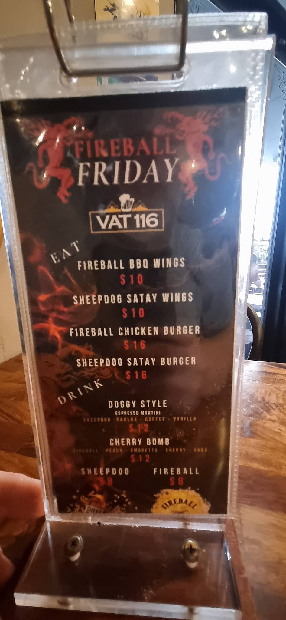 Menu at VAT 116 pub & bar, Rockingham