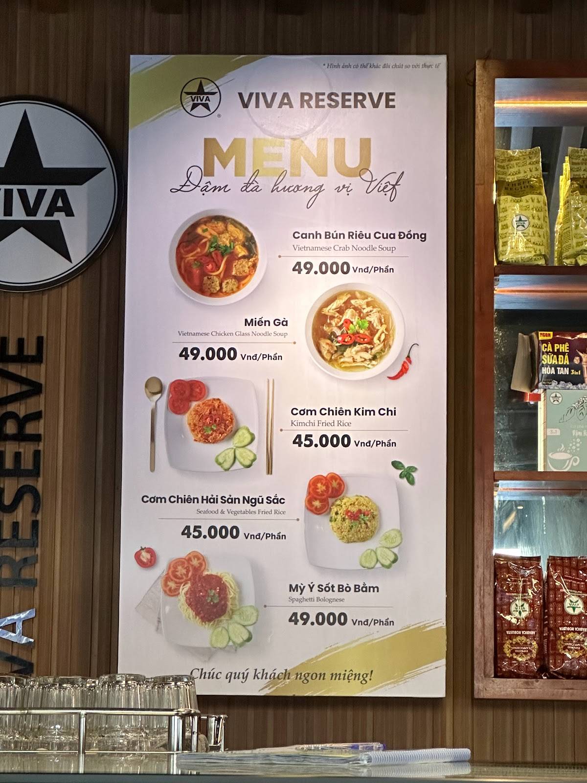 Menu at VIVA RESERVE cafe, Ho Chi Minh City, 84 Đ. Thành Thái