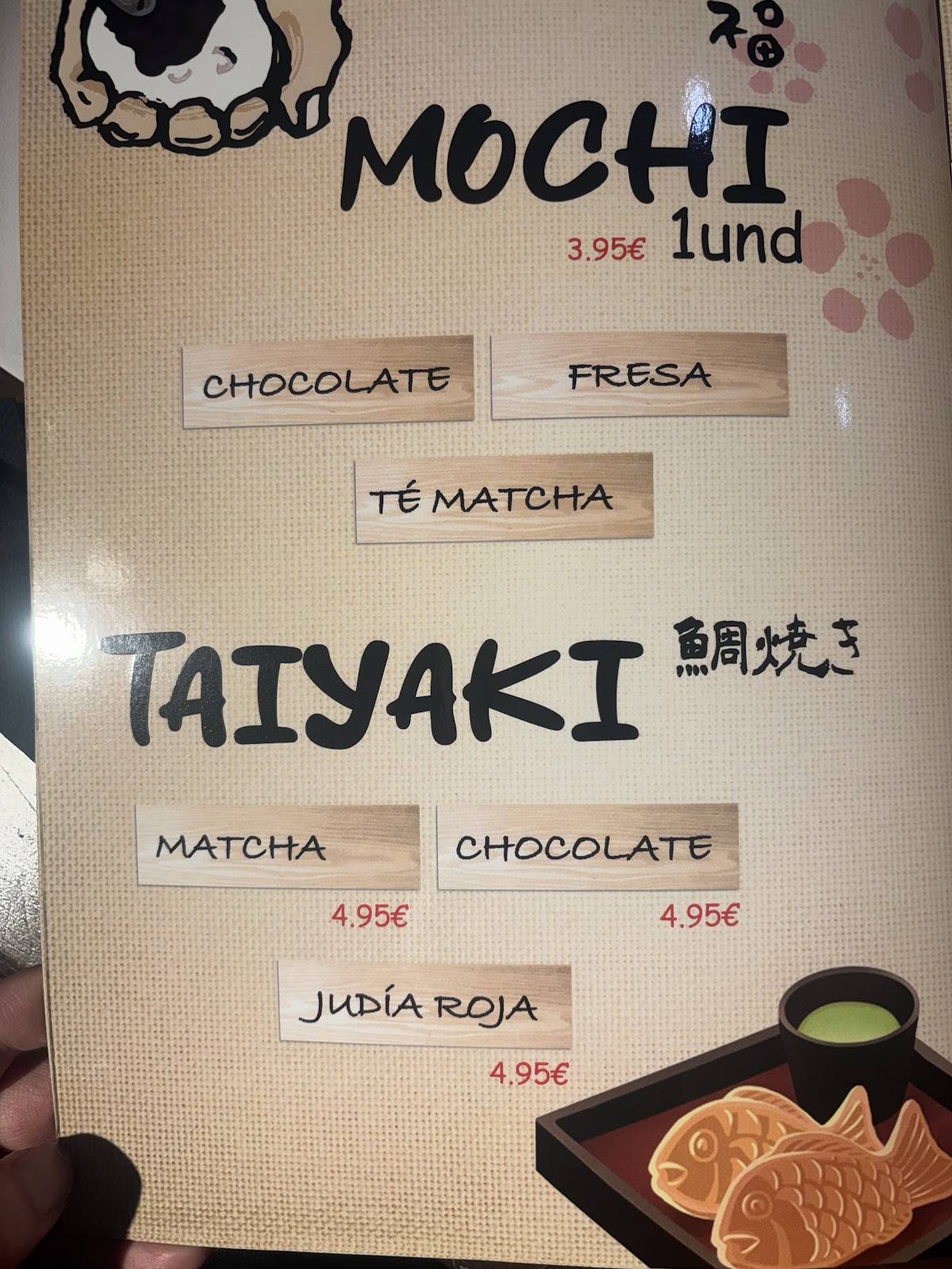 Menu at Restaurante Sankai, Valencia