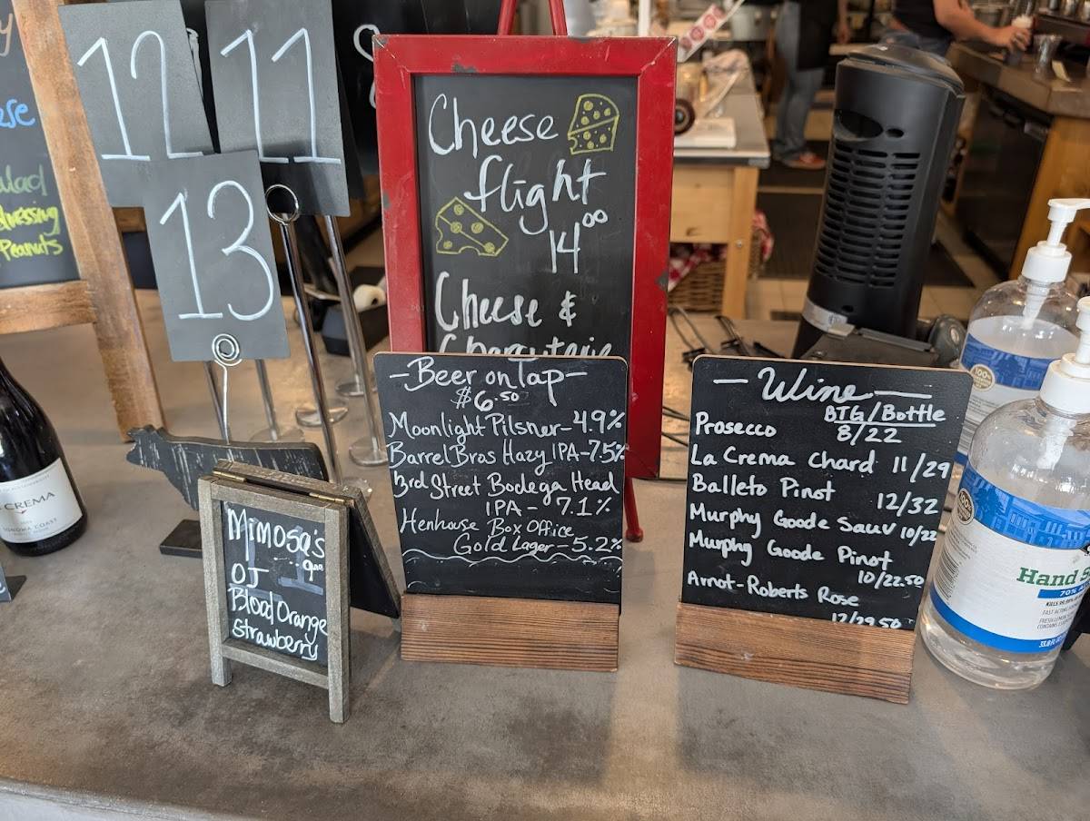 Menu at Valley Ford Cheese and Creamery restaurant, Valley Ford