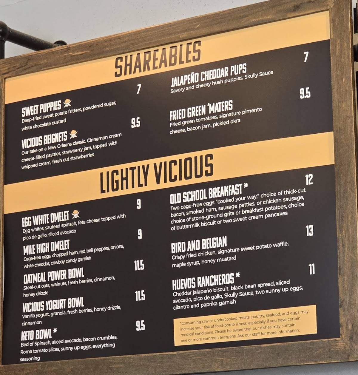 Menu at Vicious Biscuit Summerville restaurant, Summerville, 206 Front St