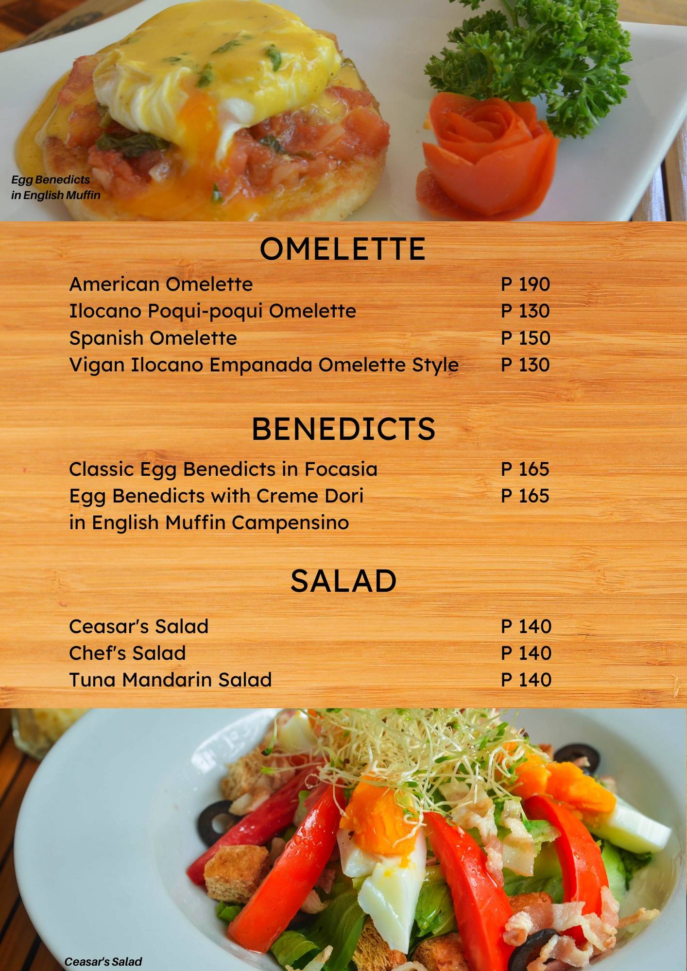 Menu at Cafe Uno Vigan, Vigan City, Grandpa's Inn