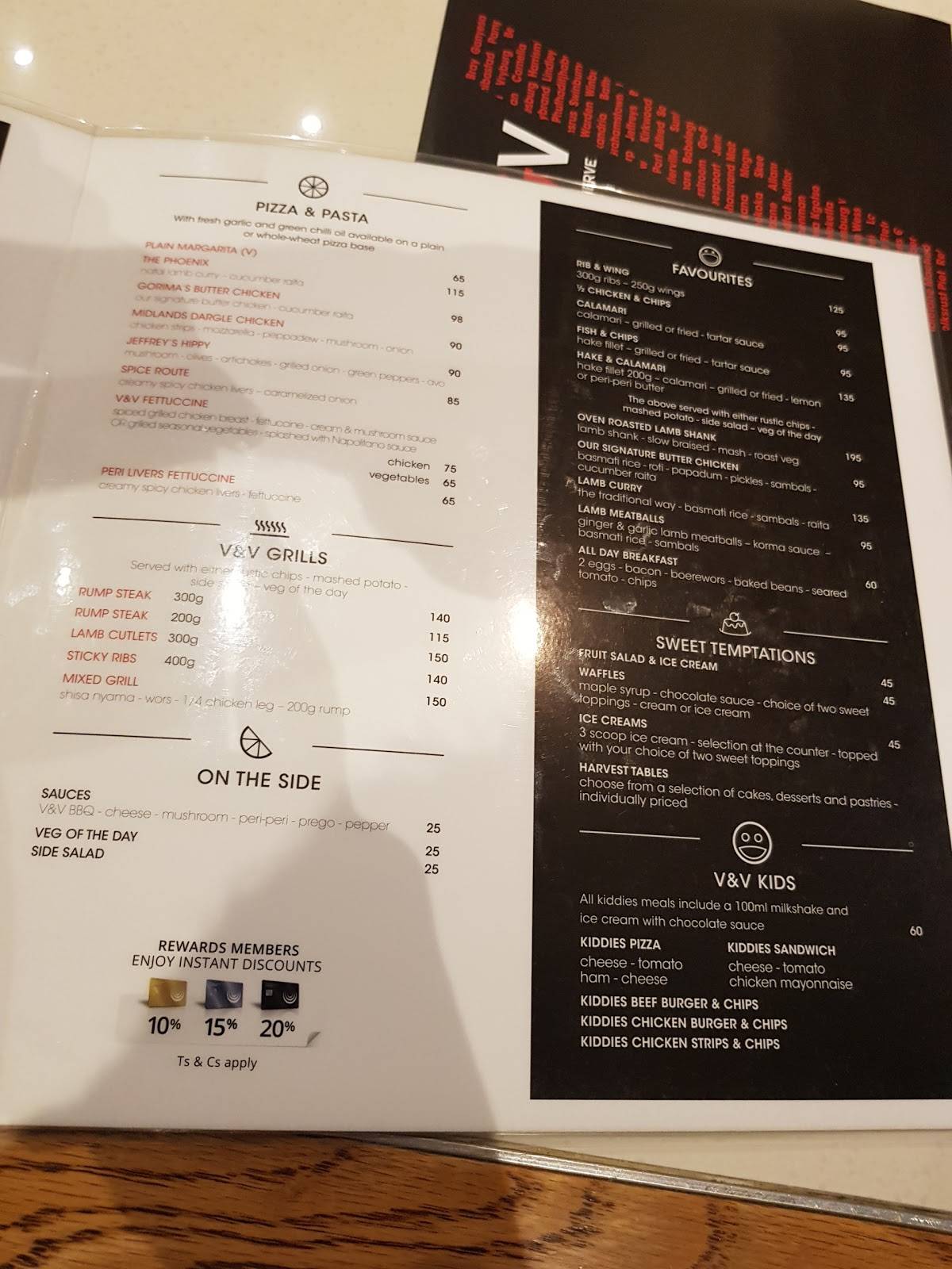 Menu at Vigour & Verve Pietermaritzburg restaurant, Pietermaritzburg