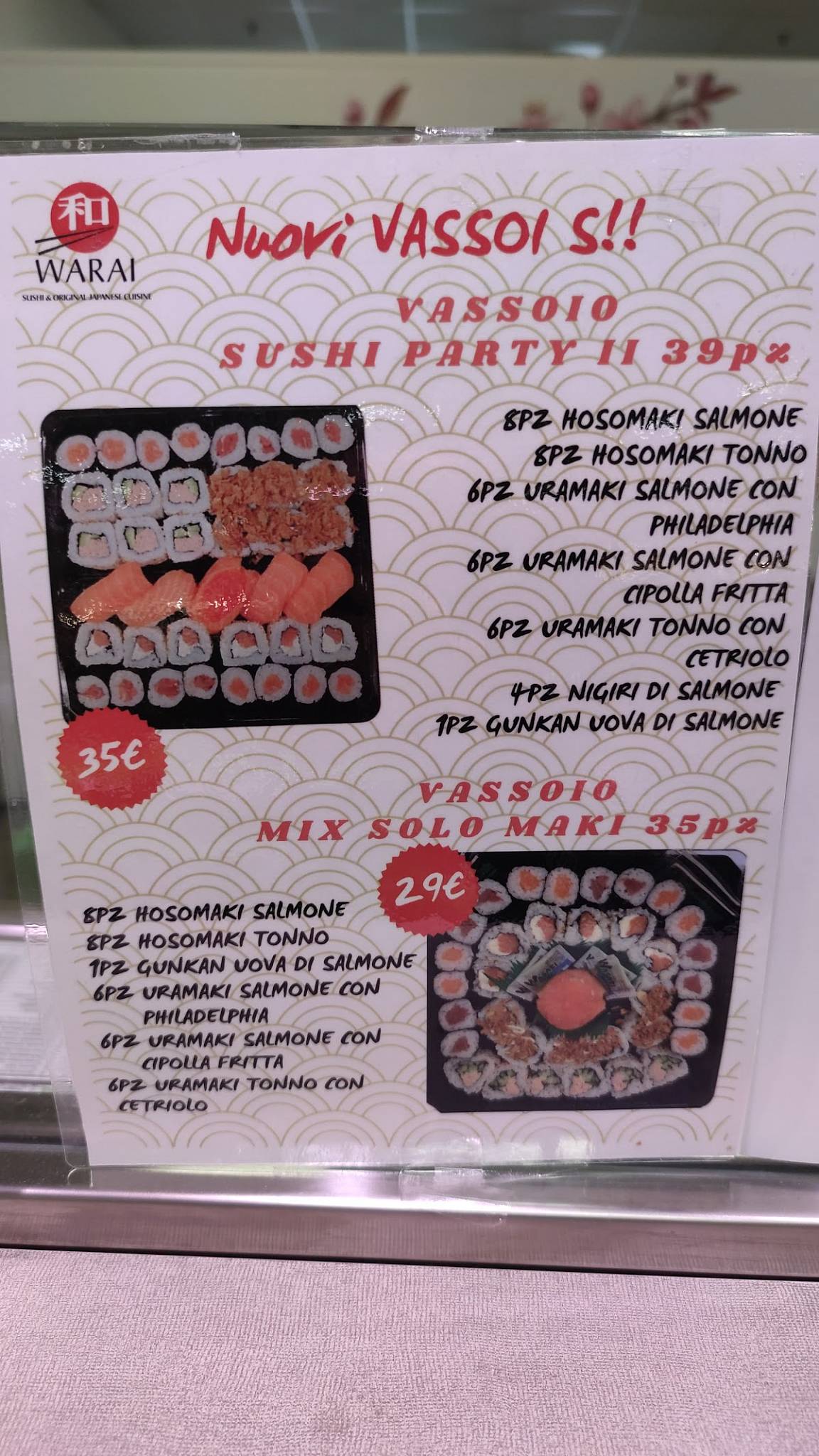 Menu da WARAI SUSHI Bari Japigia, Bari