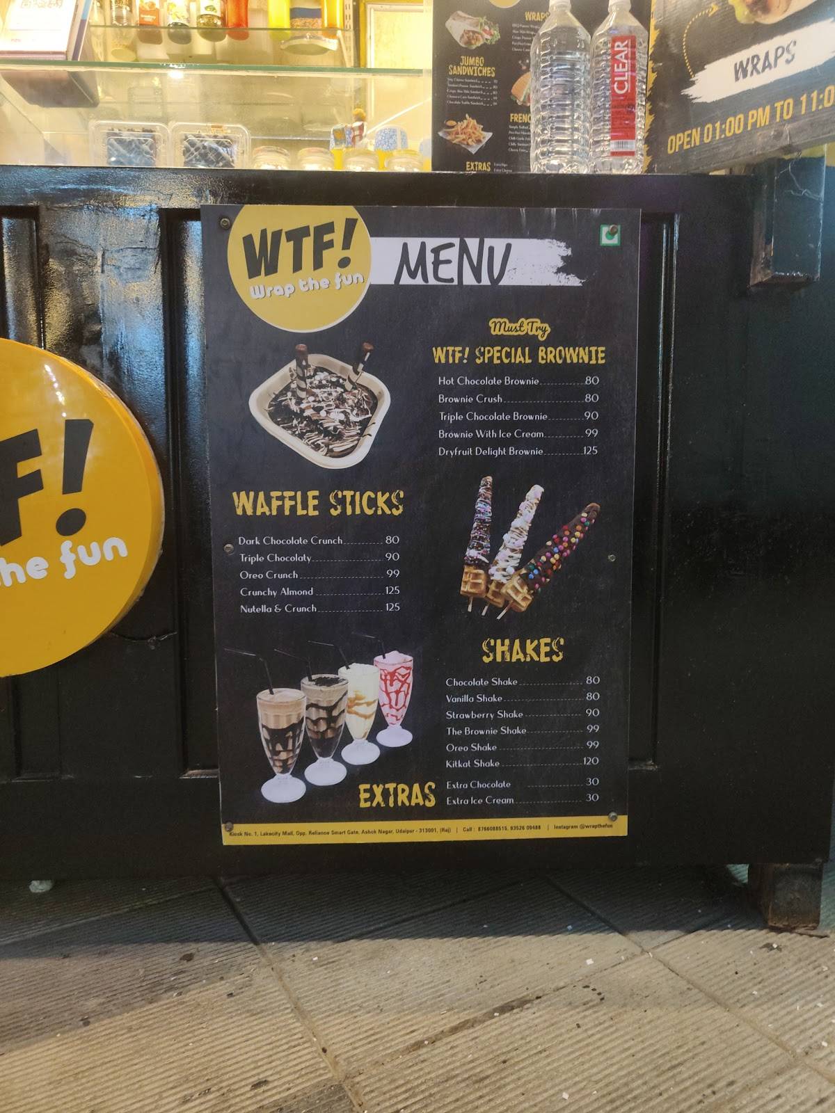 Menu at WTF - Wrap The Fun, Udaipur