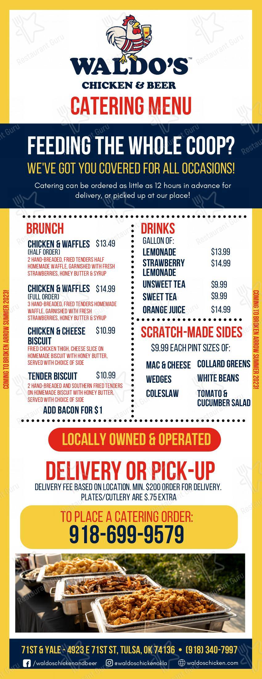 Menu at Waldo's Chicken & Beer pub & bar, Tulsa