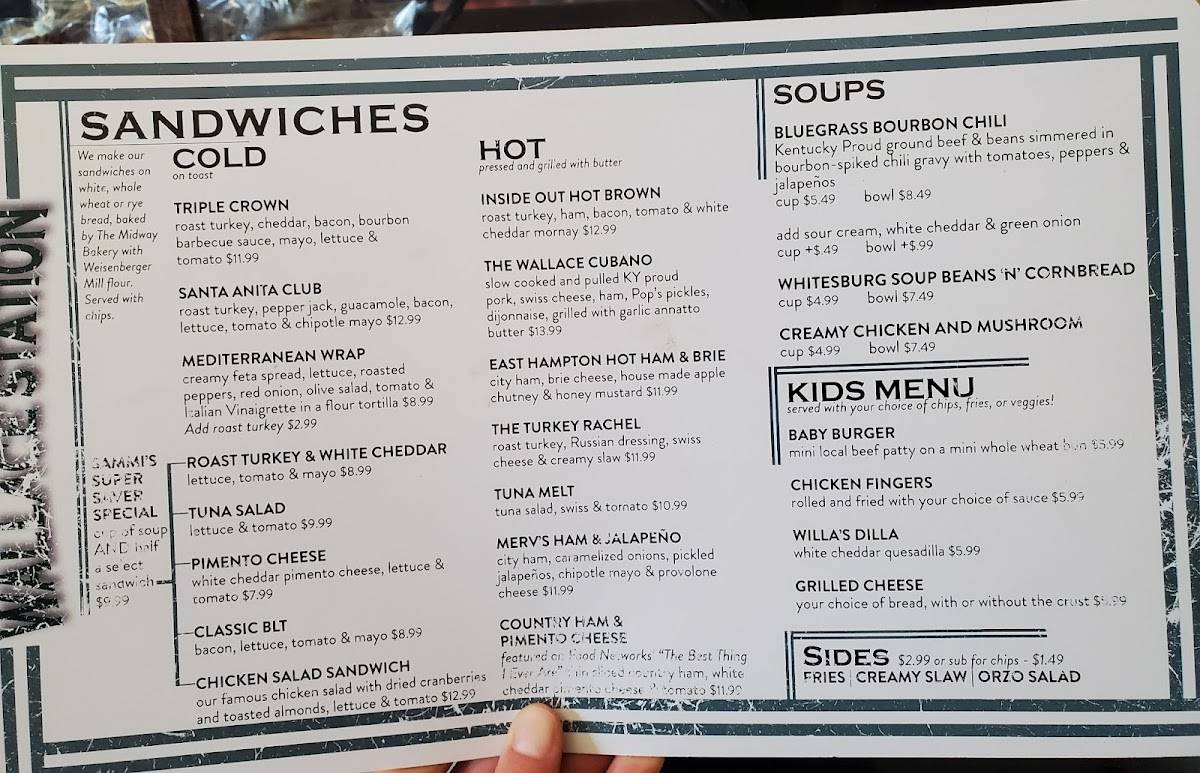 Carta de Wallace Station Deli and Bakery, Lexington, Old Frankfort Pike