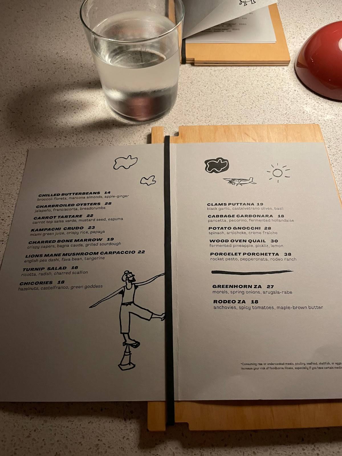 Menu at Walrus Rodeo restaurant, Miami