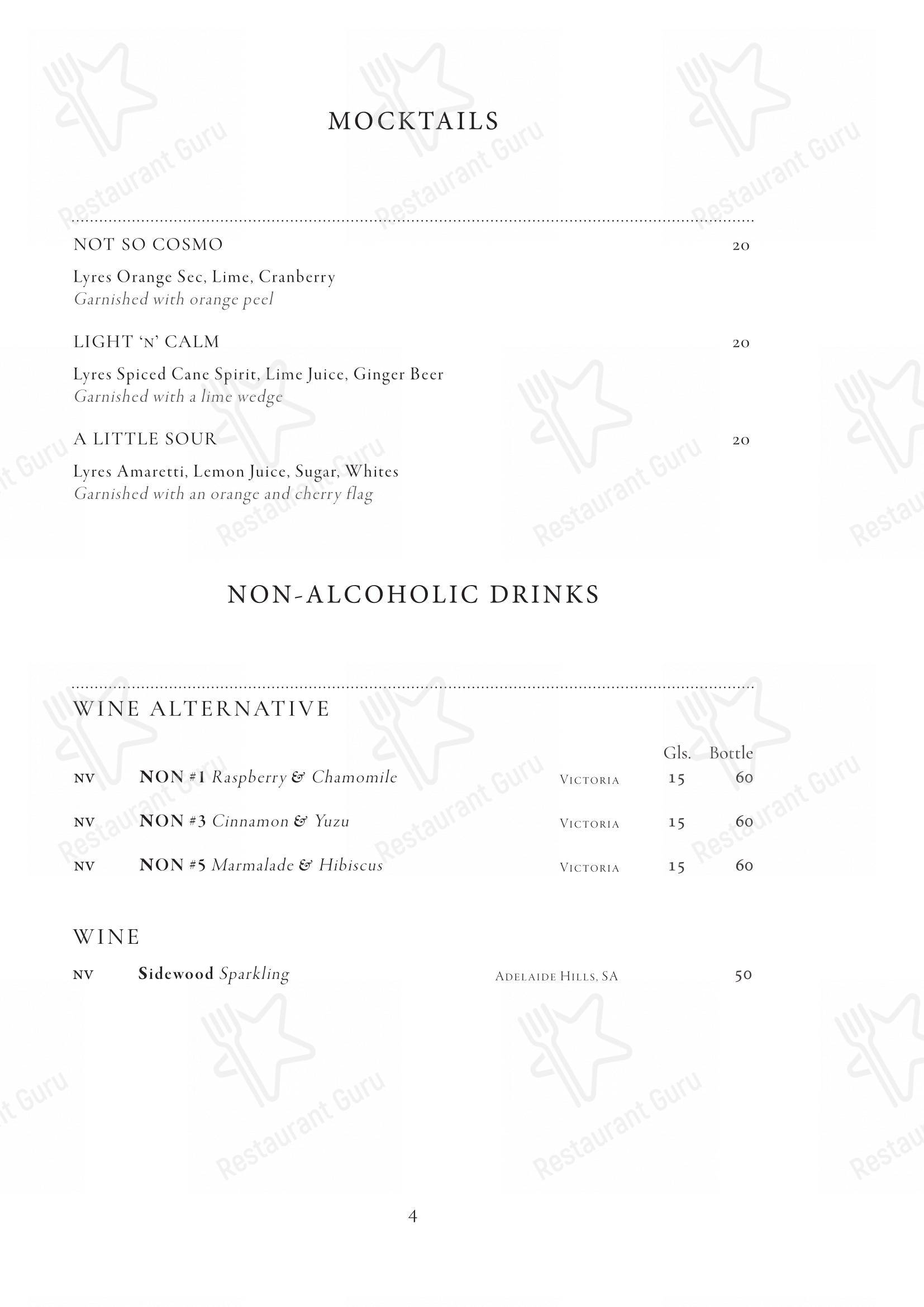 Menu at Walter's Steakhouse and Wine Bar, Brisbane City