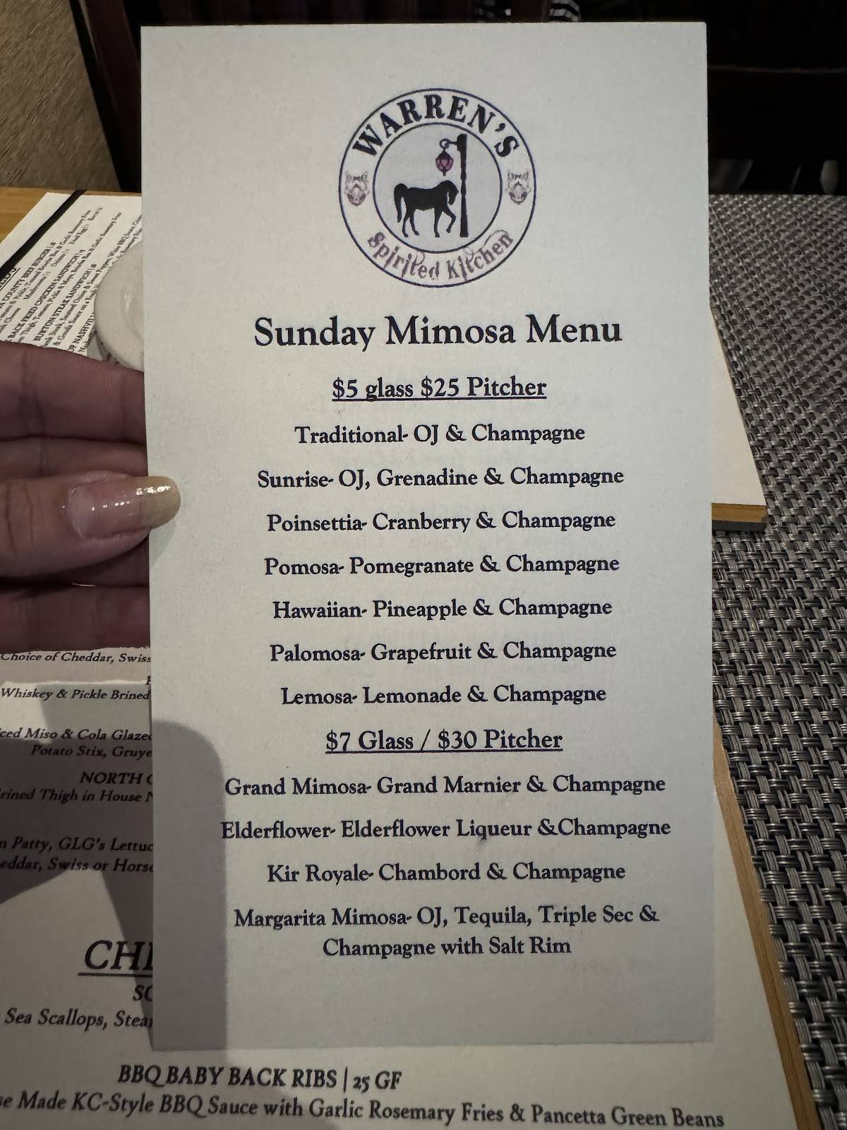 Menu at Warren's Spirited Kitchen pub & bar, Burton