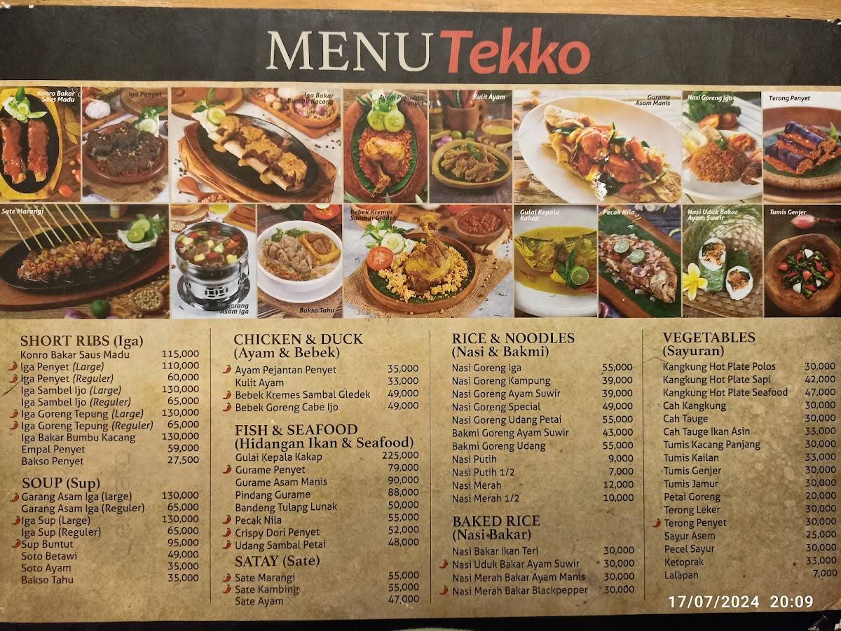 Menu at Warung Tekko - Cikarang restaurant, Bekasi Regency, Citywalk Lippo