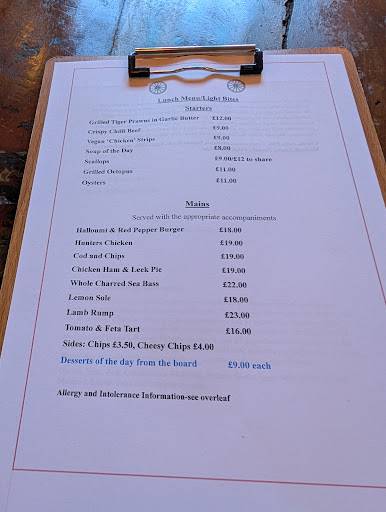 Menu at Wheel Inn pub & bar, Ashford, Westwell Lane