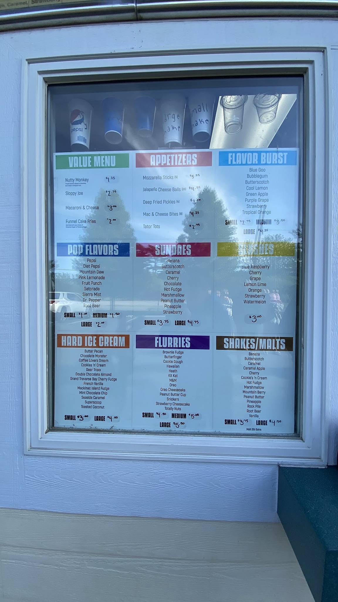 Menu at Whippi-Dip restaurant, Norton Shores