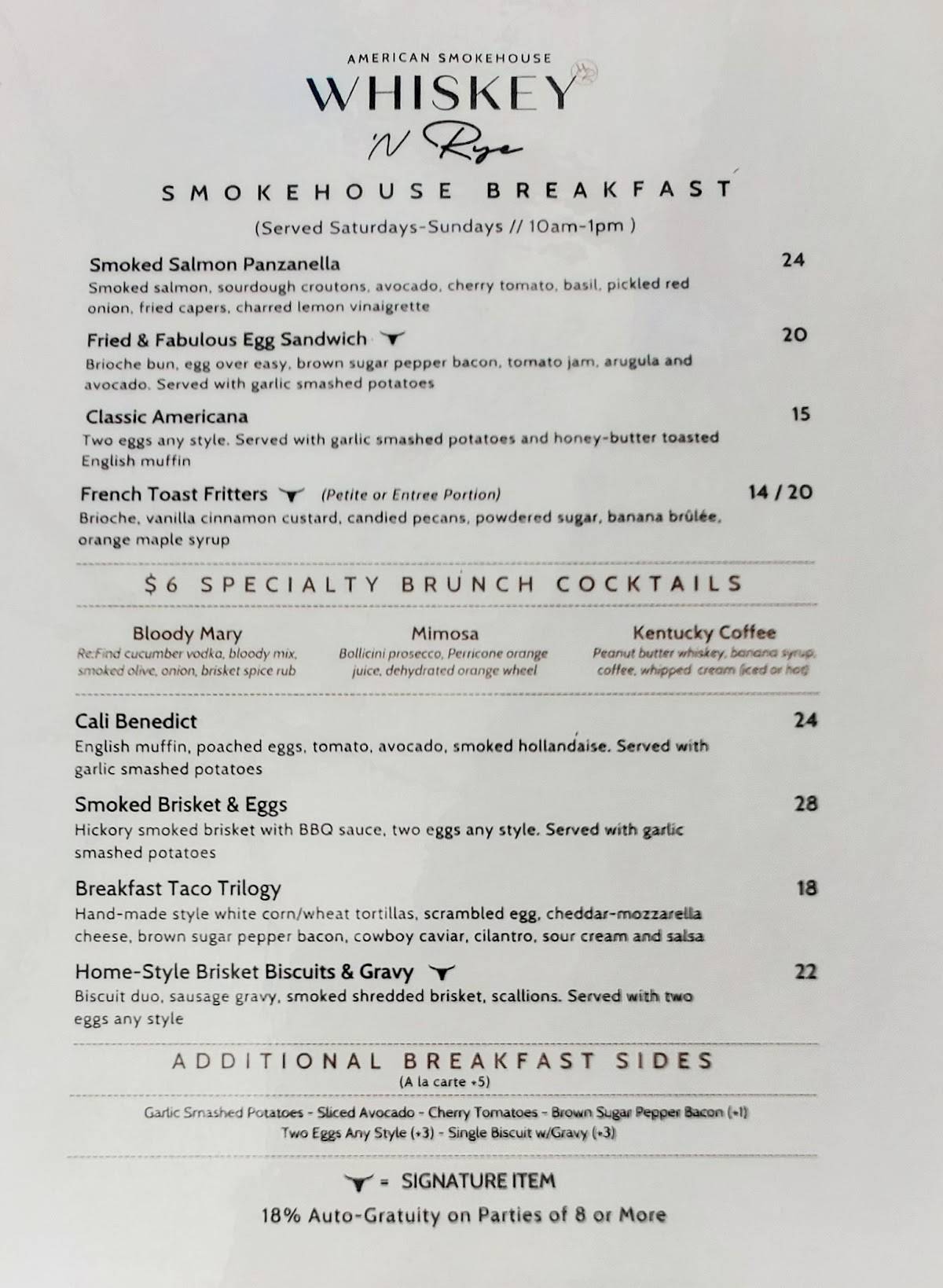 Menu at Whiskey 'N Rye Smokehouse restaurant, Solvang