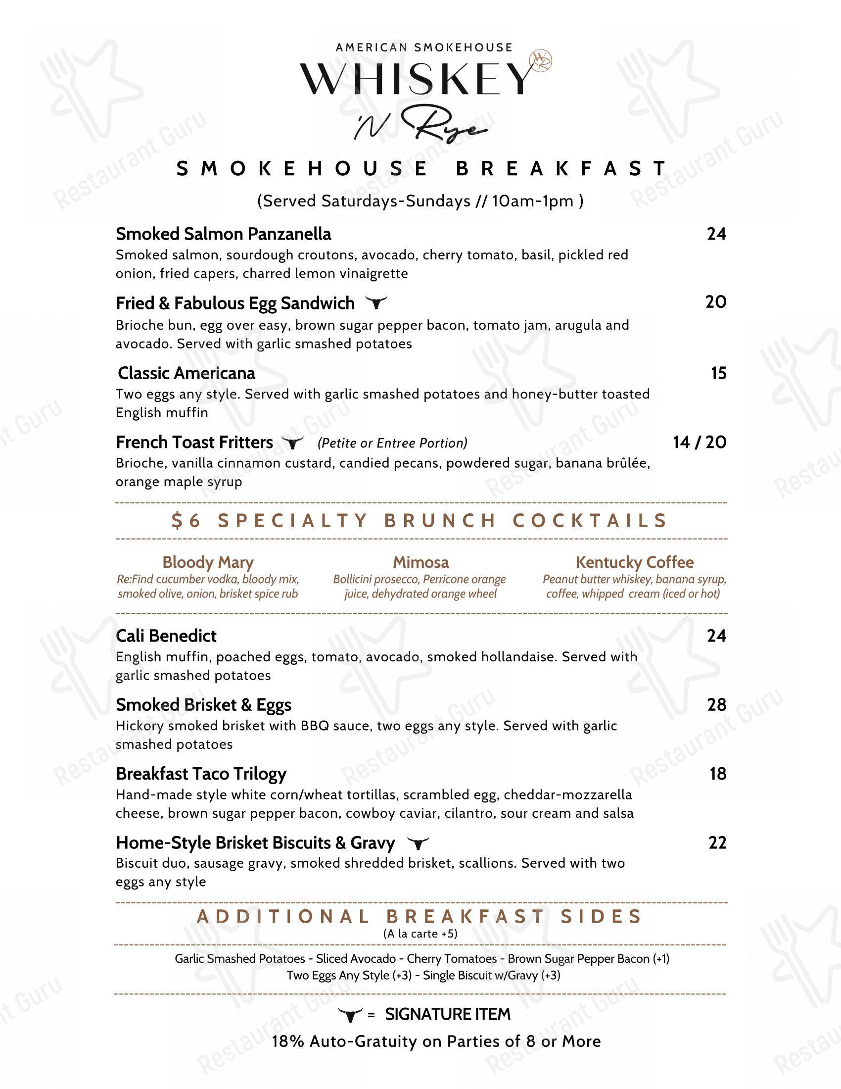 Menu at Whiskey 'N Rye Smokehouse restaurant, Solvang