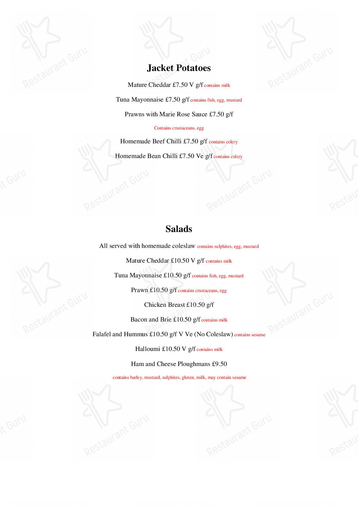 Menu at The Railway pub & bar, Peterborough