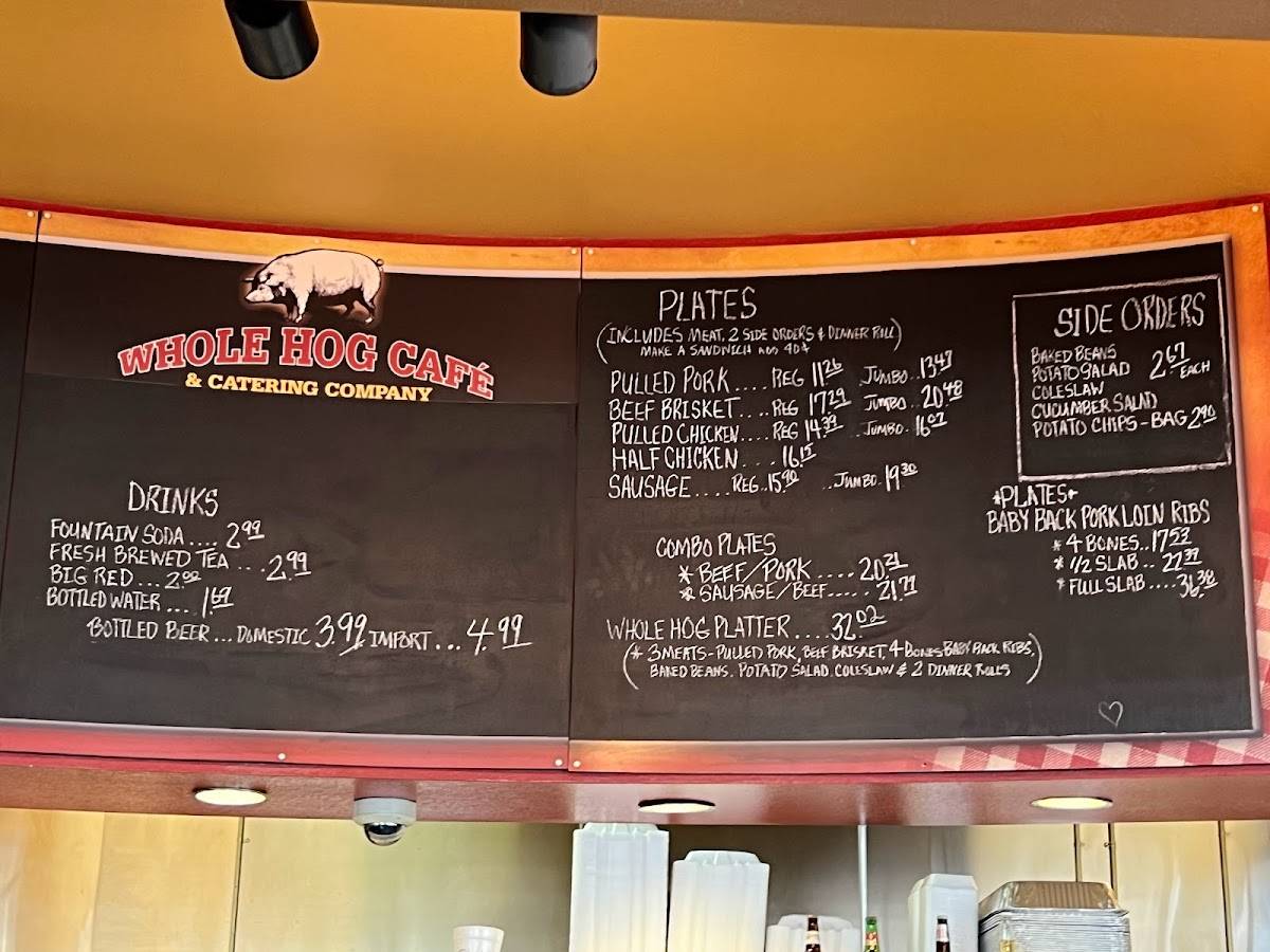 Menu at Whole Hog Café BBQ, Albuquerque, 9880 Montgomery Blvd NE #1
