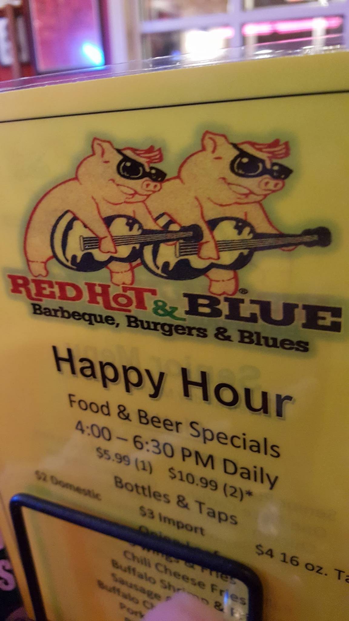 Menu at Red Hot & Blue Williamsburg BBQ, Williamsburg