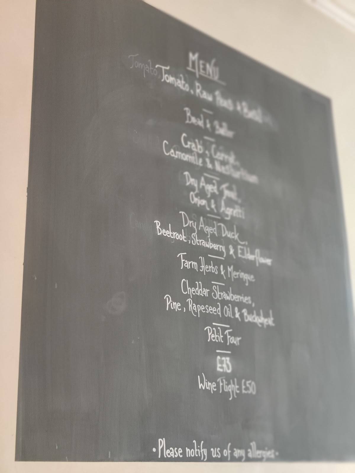 Menu at Wilson's Restaurant, Bristol
